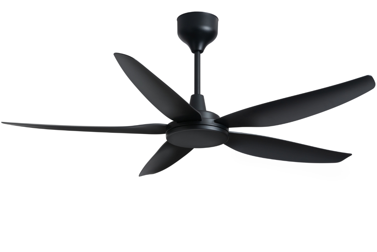 Ventura DC Ceiling Fan without Light - Full Black - Polycrome